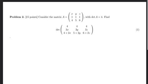 Solved Problem Points Consider The Matrix Chegg