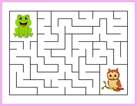 Rechthoek Doolhof Spel Voor Kinderen Grappig Labyrint Onderwijs