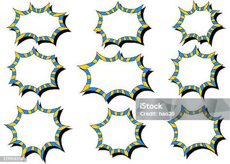 비명 거품 세트 손으로 그린 팝 디자인 여름 색상 그림자 포함 0명에 대한 스톡 벡터 아트 및 기타 이미지 0명 가시 개체 그룹 Istock