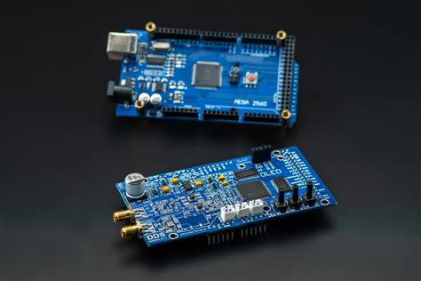 dds ad9910 shield for arduino rf signal generator am fm sweep [600 mhz