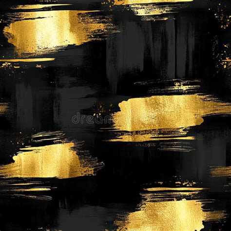 Seamless Pattern Dark Mode Black And Gold Metallic Abstract Elegant