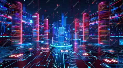 Premium Photo Data Center Isometric Concept Big Data Processing And Storage Of Information