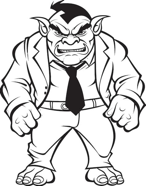 Business Warrior Orc In Formal Wear Emblem Orc In Style Suit Logo