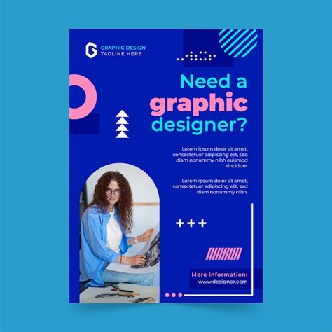 Flat Design Graphic Designer Poster Template Free Vector
