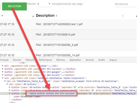 Angular5 Angular Datatable Override Button Css Stack Overflow
