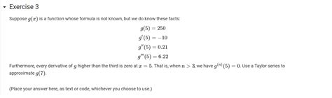 Solved Exercise 3 Suppose G X Is A Function Whose Formula Chegg Com