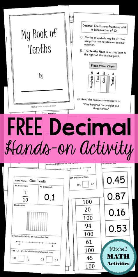 Free Hands On Mini Book For Decimals And Decimal Grid Models For Tenths