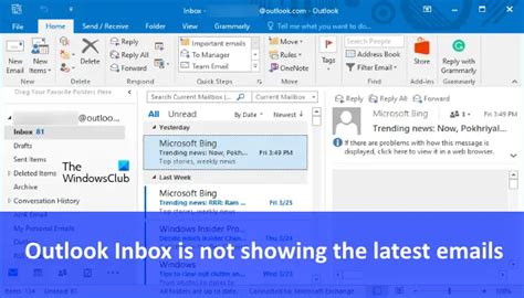 Microsoft Outlook Inbox Is Not Showing The Latest Emails Thewindowsclub