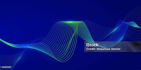 진한 파란색 추상적인 배경에 동적 파란색 입자 물결 선 추상적인 사운드 시각화 발광 입자의 파동 흐름의 디지털 구조 초현대적에 대한 스톡 벡터 아트 및 기타 이미지 Istock