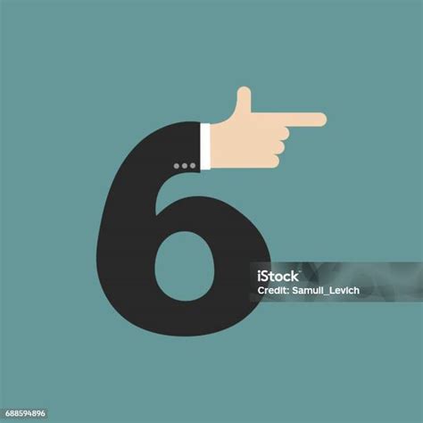 6 편지 사업가 손 글꼴 번호 핑거 프린트를 보여줍니다 팔 기호 6 알파벳입니다 Abc의 표시 가리키기에 대한 스톡 벡터 아트 및 기타 이미지 Istock