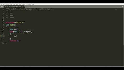 Right Triangle Star Pattern Series In C Programming Youtube