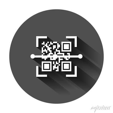 Qr Code Scan Icon In Flat Style Scanner Id Vector Illustration Posters For The Wall • Posters