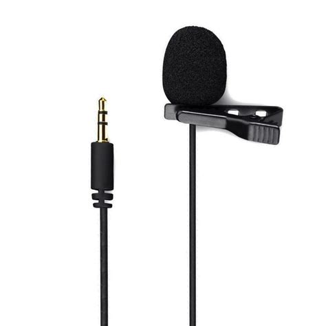 Микрофон тип брошка жак 3 5 мм стерео многопосочен шумопотискане метални скоби 2 м кабел