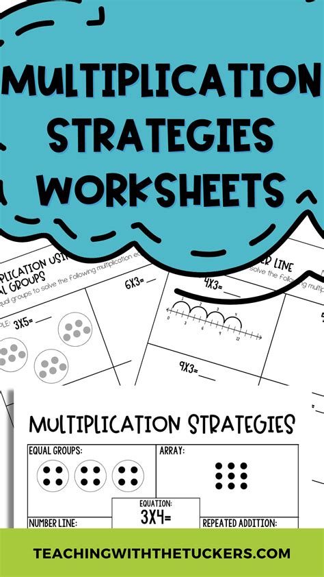 Multiplication Strategies Worksheets Arrays Number Line Equal Groups