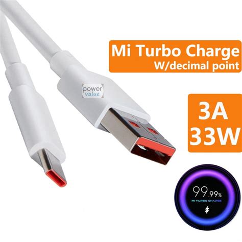 M For Xiaomi Usb Type C Charger Turbo Charge Cable A W Cord For Mi Redmi Note Poco F