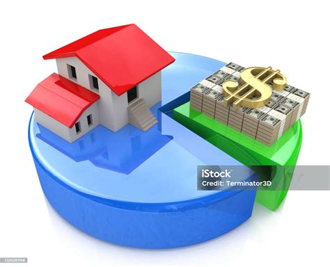 사업 및 경제와 관련된 등록 정보에서 부동산 및 금융의 차트 비율 3d 일러스트레이션 원형 차트에 대한 스톡 사진 및 기타 이미지 원형 차트 집 3차원 형태 Istock