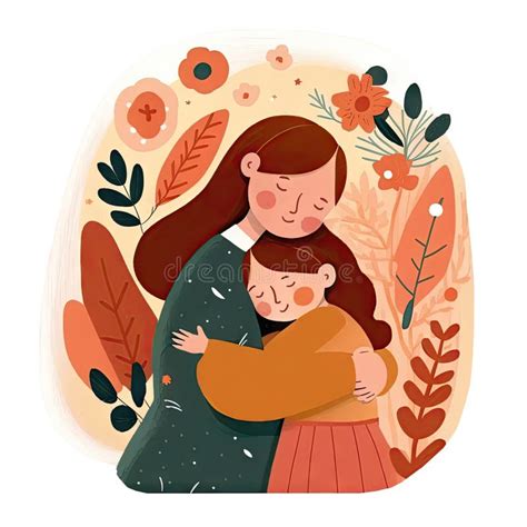 Ni Ita Abraza A Su Madre Con Amor Mam Y Su Hija Aman Como Tarjeta De Saludo Familiar Medios