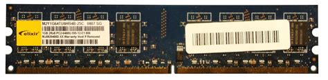 M2y1g64tu8hb4b 25c Elixir 1gb Ddr2 Pc6400 Memory