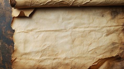 A Beautiful Vintage Aged Paper Scroll Parchment Texture Old Rolled Paper Background Premium AI