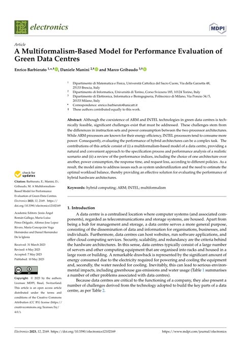 Pdf A Multiformalism Based Model For Performance Evaluation Of Green Data Centres
