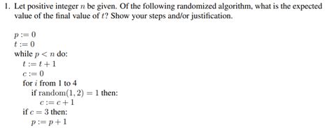 Solved 1 Let Positive Integer N Be Given Of The Following