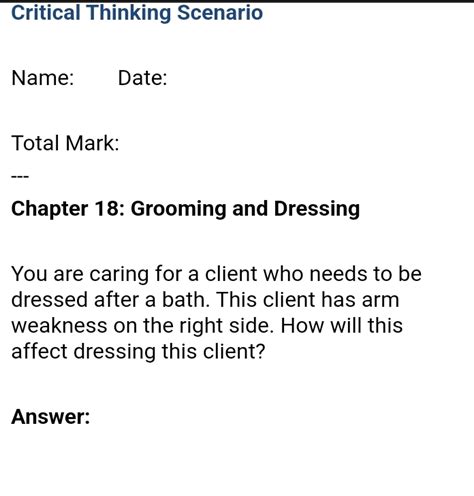 Solved Critical Thinking Scenarioname Datetotal