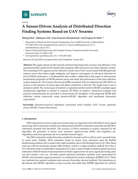 Pdf A Sensor Driven Analysis Of Distributed Direction Finding Systems