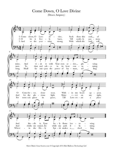 Come Down O Love Divine Down Ampney Sheet Music For Choir