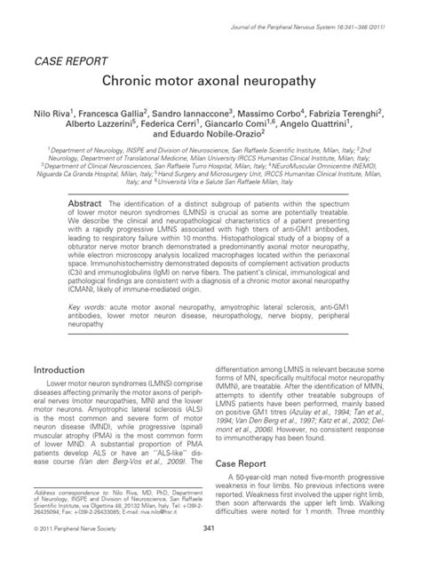 Chronic Motor Axonal Neuropathy Pdf Axon Peripheral Neuropathy