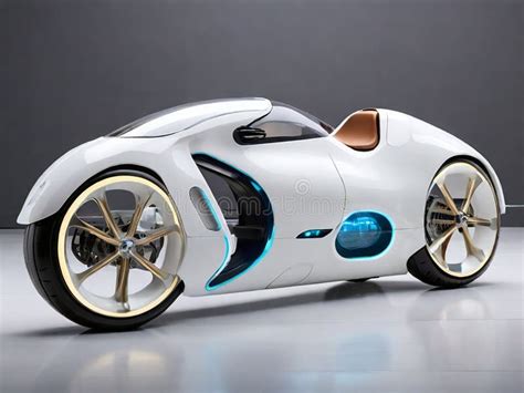 A White Electric Powered Two Wheeled Vehicle With A Futuristic Design Stock Illustration
