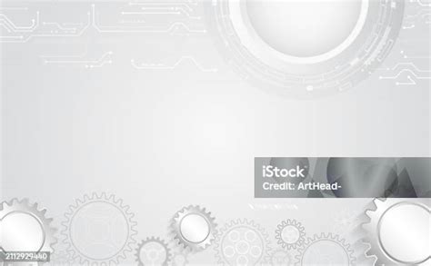 과학 개념 회로 기판 및 기어 메커니즘 프레젠테이션 또는 배너를 위한 추상 하이테크 커뮤니케이션 다양한 기술 요소가 있는 공상