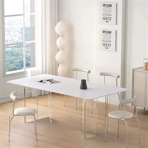 Mrzenghong Modern Acrylic Floating Dining Table Wayfair