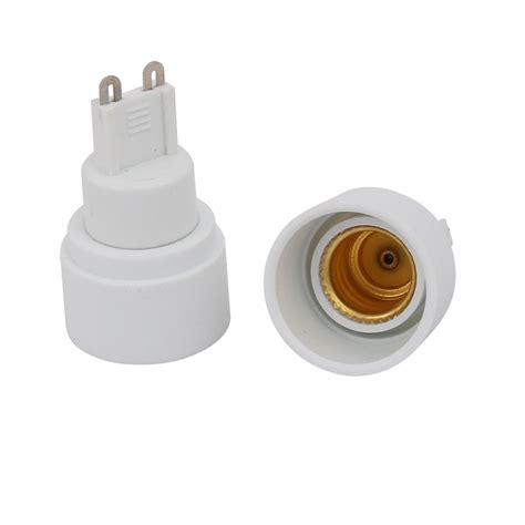 Unique Bargains 2pcs G9 To E14 Extender Adapter Converter Light Bulb Socket Holder White