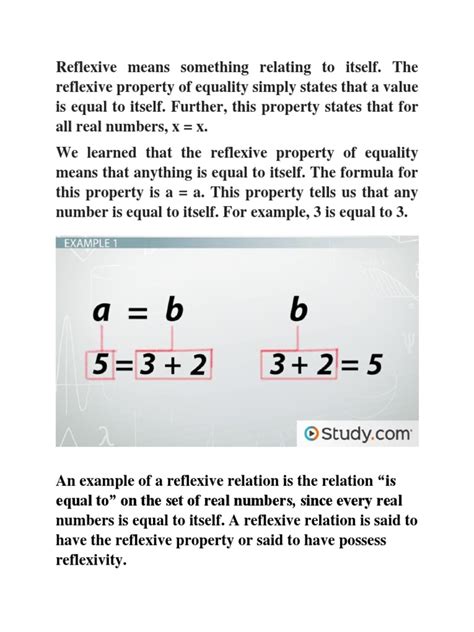 Reflexive Property Pdf Set Mathematics Algebra
