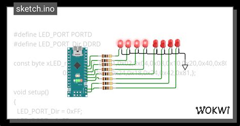 Nano8ledfreerunning Wokwi Esp32 Stm32 Arduino Simulator