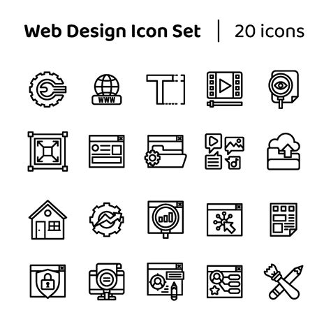 Web Design Icon Set 47746885 Vector Art At Vecteezy