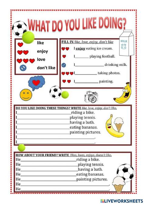 What Do You Lik Free Interactive Worksheets 6473143