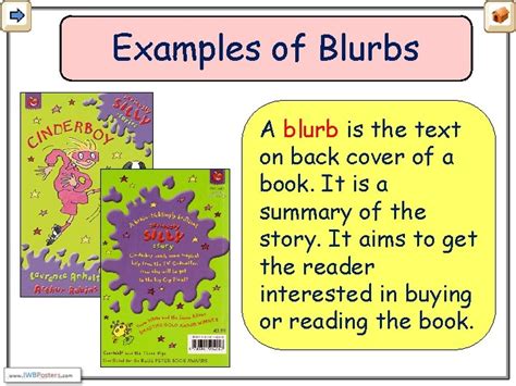 Examples Of Blurbs A Blurb Is The Text
