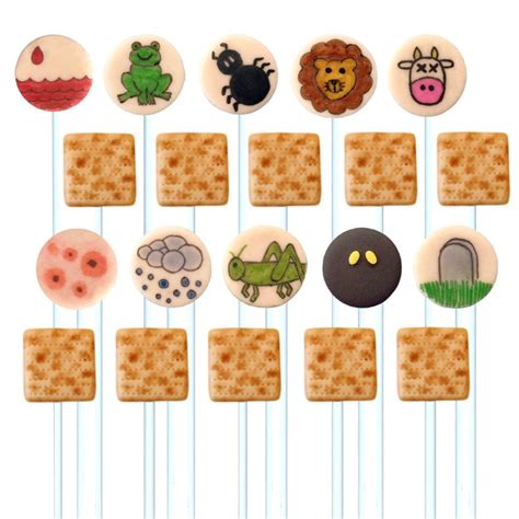 Passover T Set Matzah Ten Plagues Marzipan Candy Lollipops Marzipops