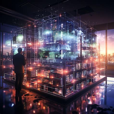 Premium Ai Image A Conceptual Illustration Depicting Cloud Networking