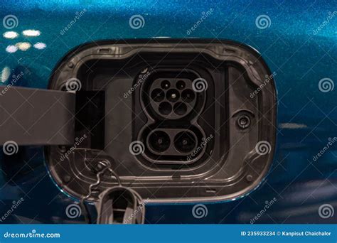 Charge Port On An Electric Car Ev Charging Port On Electric Car Electronic Car Charging Devise
