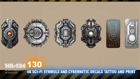 Artstation 130 4k Sci Fi Symbols And Cybernetic Decals For Tattoo And Print High End Quality