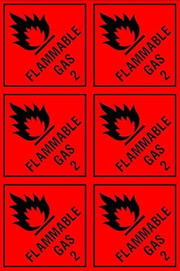 Flammable Gas Safety Sign Self Adhesive Sticker Pack Of 6 Stickers