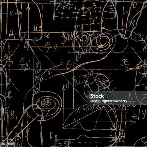 수학과 기하학의 원활한 패턴 끝없는 필기와 분필 보드에 다양한 그래프 솔루션의 그리기 수학 과목 그래픽 대학 강의 벡터 0명에