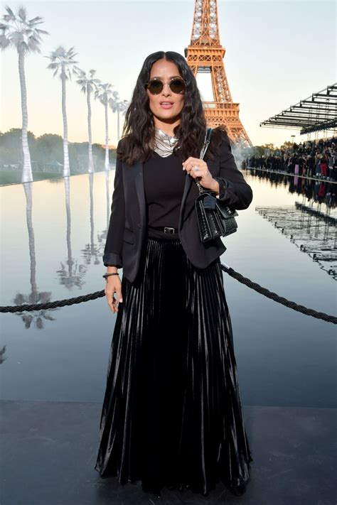 Salma Hayek At Saint Laurent Show At Paris Fashion Week 09252018