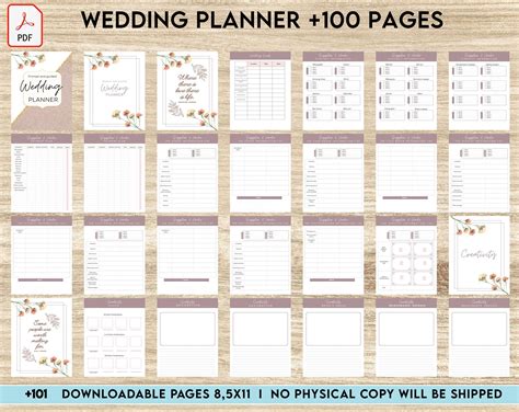 Wedding Planner Printable Pdf 60 Photos