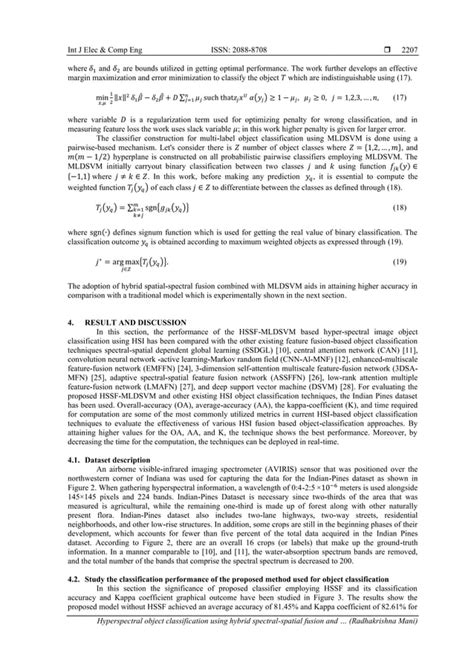 Hyperspectral Object Classification Using Hybrid Spectral Spatial Fusion And Noise Tolerant Soft