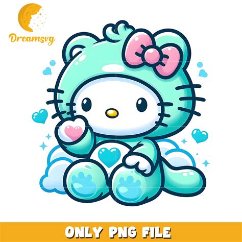 Cute Hello Kitty Png Teal Bear Costume