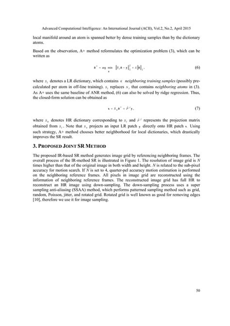Joint Image Registration And Example Based Super Resolution Algorithm Pdf