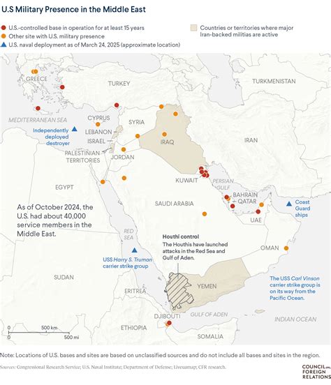 Us Forces In The Middle East Mapping The Military Presence Council